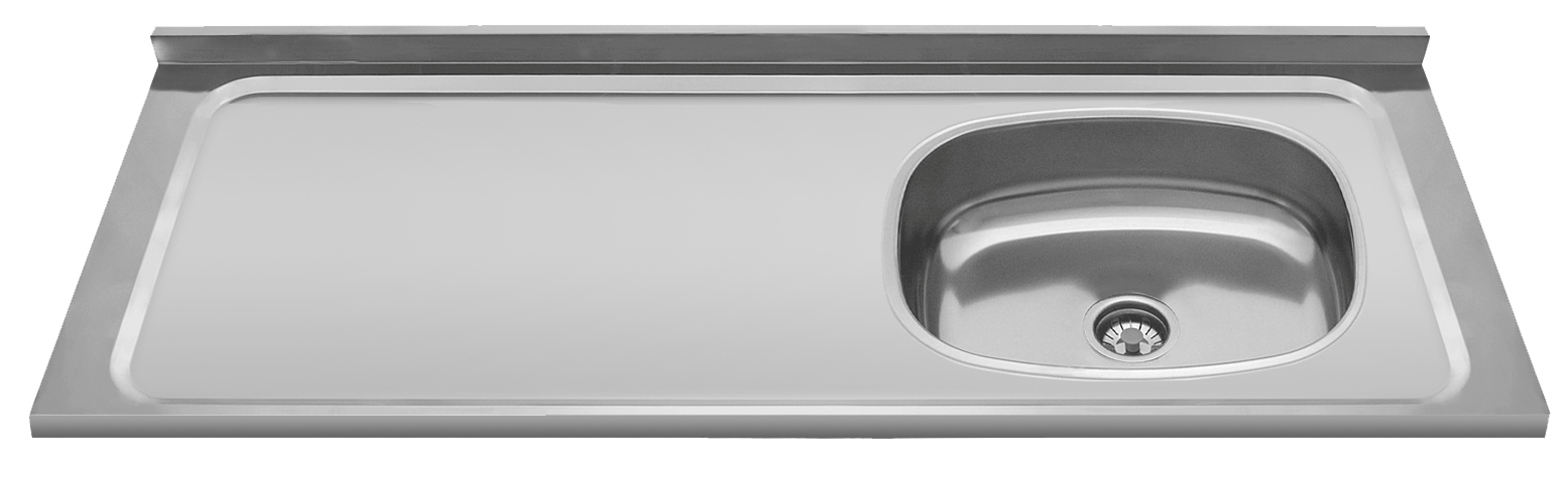 Pia de Cozinha Inox 120cm Cuba Direita. Acompanha Válvula - GhelPlus