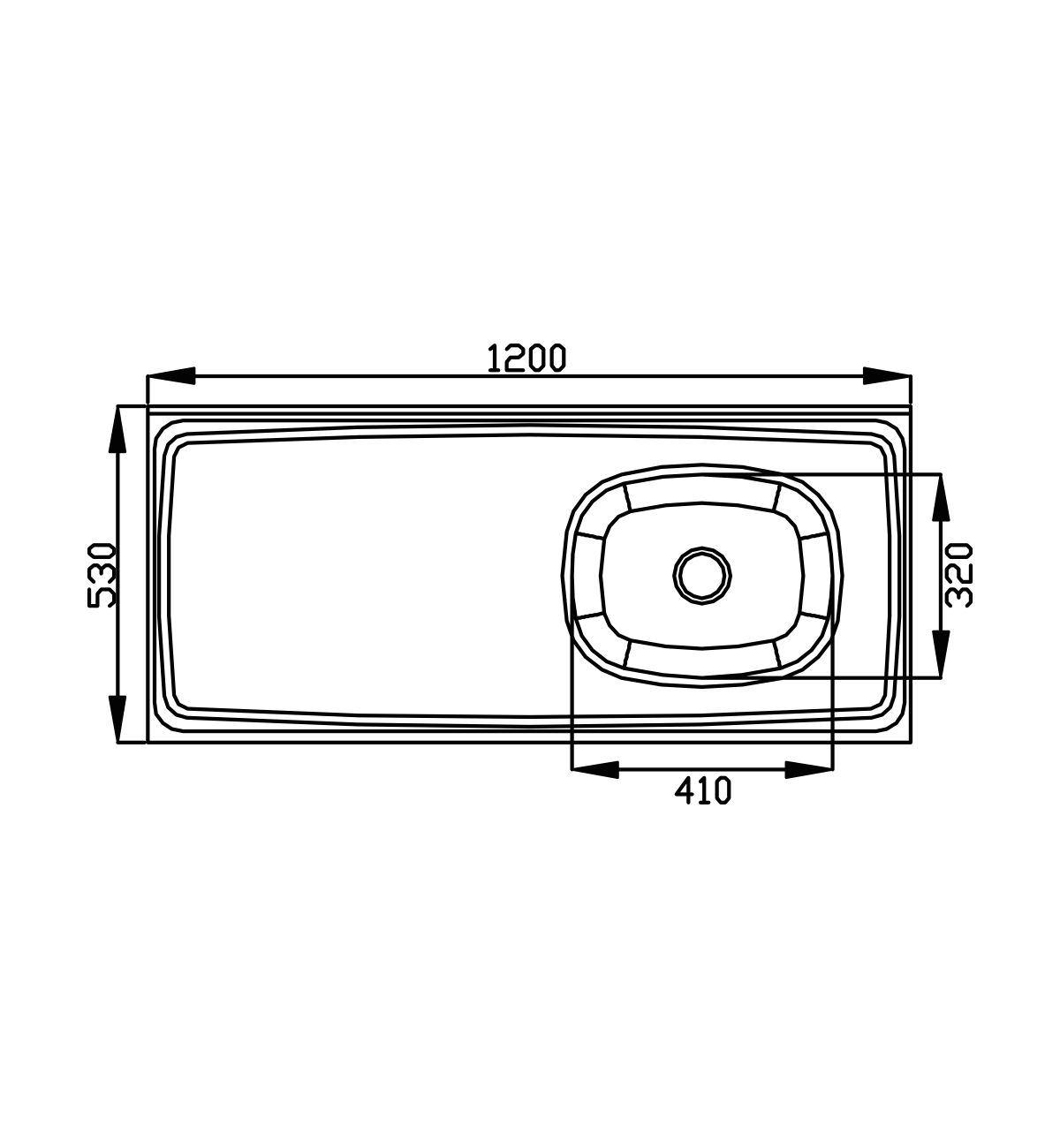 Pia de Cozinha Inox 120cm Cuba Direita. Acompanha Válvula - GhelPlus